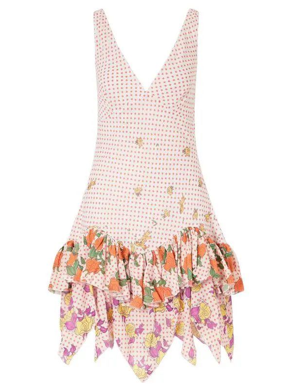 DONDE ESTEBAN Pajaritos Y Rosas Ruffled Mini Dress - Multi