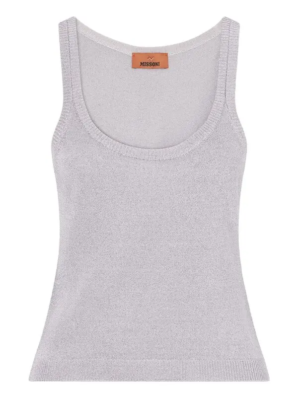 Missoni Metallic Knitted Tank - Silver