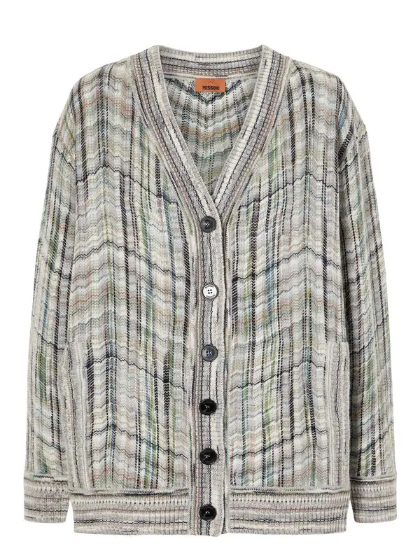 Missoni Striped Crochet-knit Wool-blend Cardigan - Multi