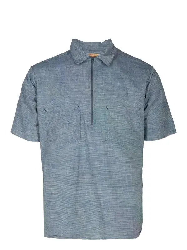 MONOSTEREO Half-zip Polo Shirt - Blue
