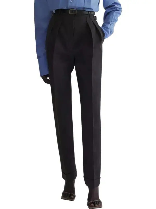 MUGLER Wool Twill Tailored Trousers - Grey