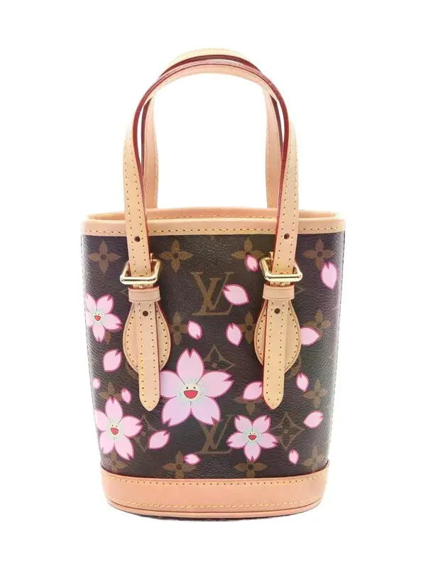 LOUIS VUITTON Monogram Cherry Blossom Nano Bucket Bag - Brown