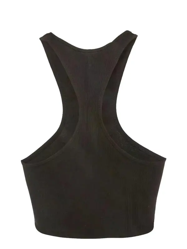 Off-White Logo Print Racer-back Tank Top - Black