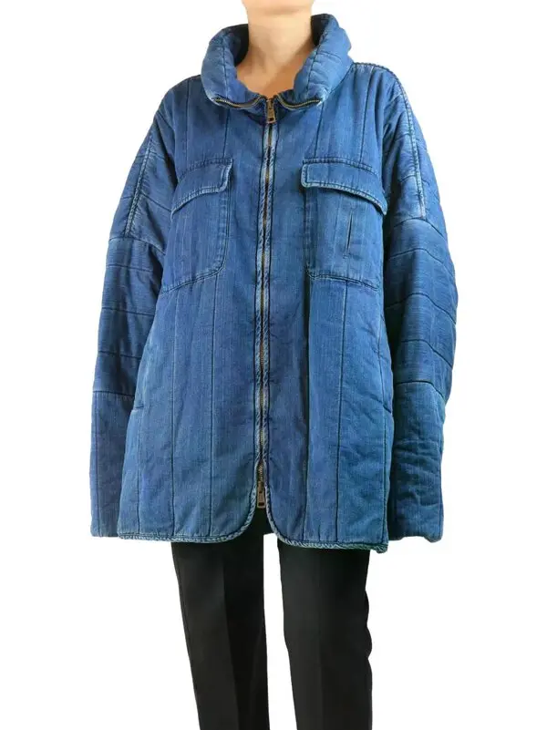 Chloé Quilted Denim Oversized Jacket - Blue