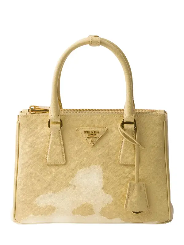 Prada Small Leather Galleria Top-handle Bag - Yellow