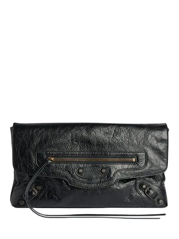 Balenciaga Lambskin Le City Clutch Bag - Black