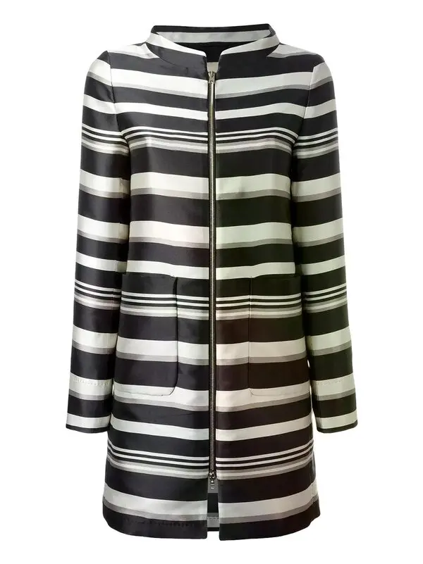 Herno Striped Zip-up Coat - Multicolour