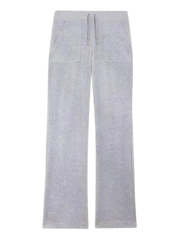 Juicy Couture Del Ray Velvet-texture Track Pants - Grey