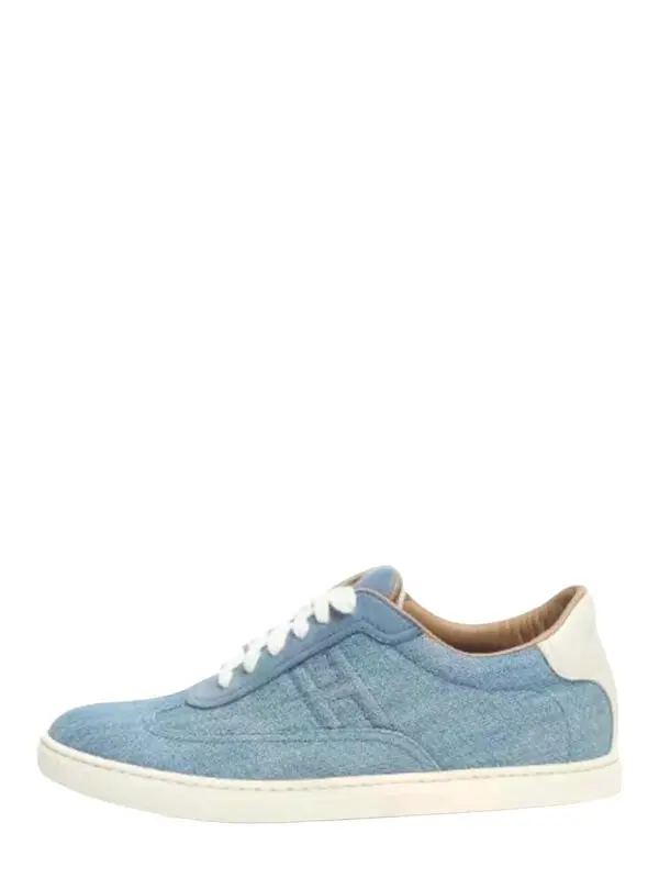 Hermès H Logo Denim Sneakers - Blue