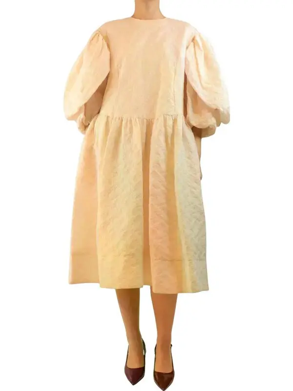 Simone Rocha Oversized Puff-sleeve Midi Dress - Neutrals