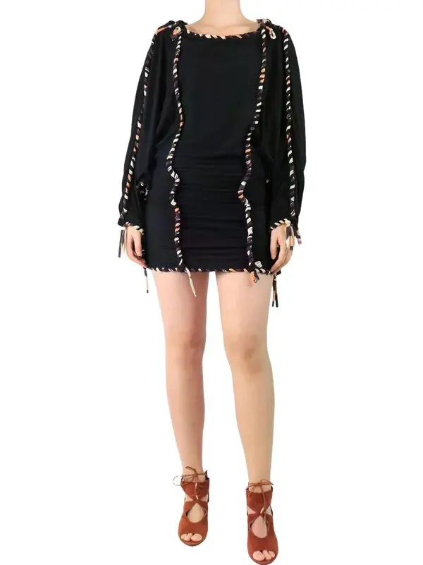 ISABEL MARANT VINTAGE Zina Batwing-sleeve Mini Dress - Black