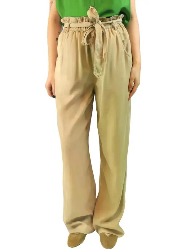 MARANT ETOILE Belted Wide Leg Trousers - Neutrals