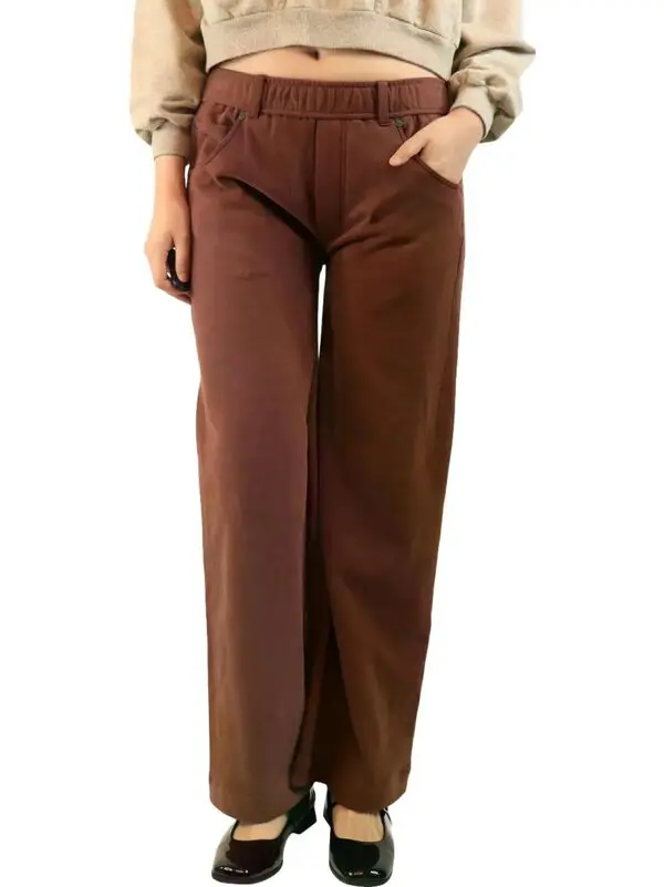 Brunello Cucinelli Wide-leg Cotton Trousers - Brown