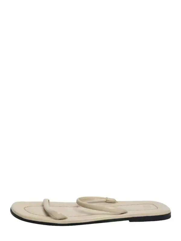 TOTEME Leather Flat Sandals - Neutrals