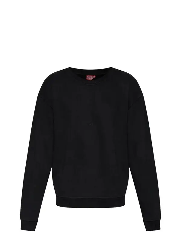 DIESEL® Embroidered Logo Crew Neck Sweater - Black