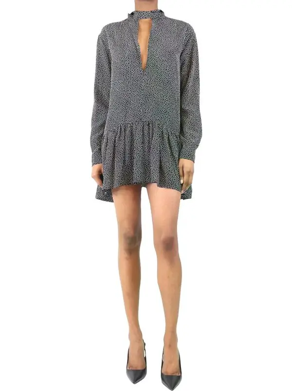 Saint Laurent Ruffled Mini Dress - Black