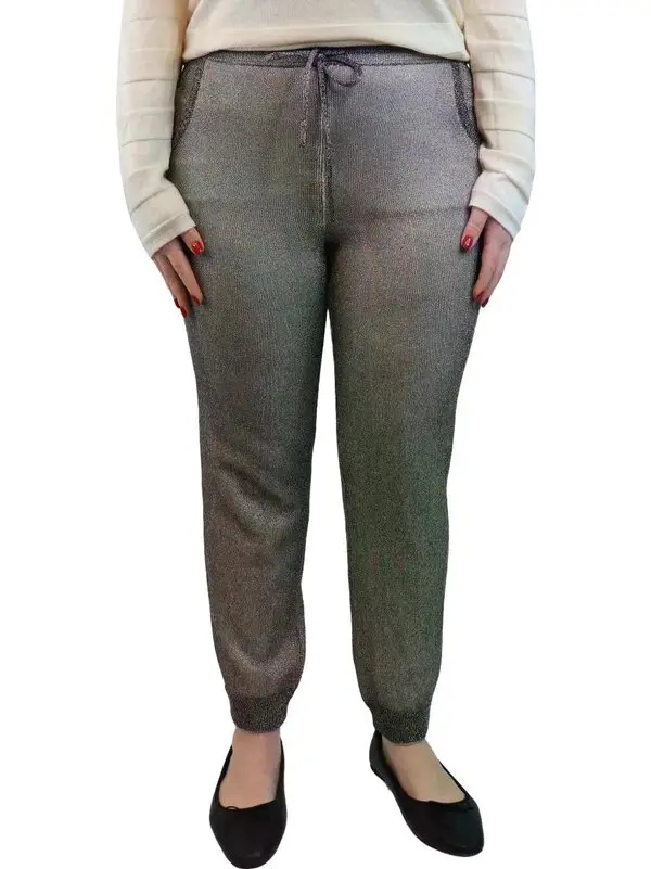 Missoni Lurex Knit Trousers With Drawstring Waist - Grey