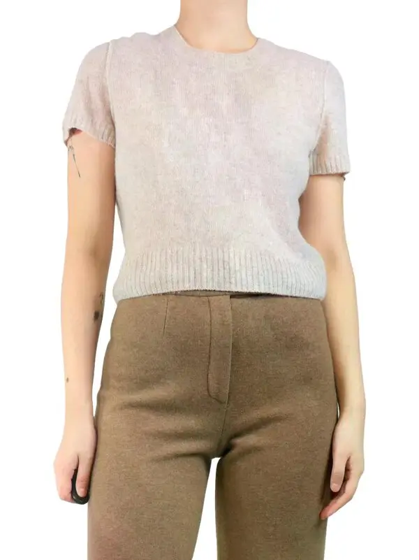 JAMES PERSE Short-sleeved Knitted T-shirt - Neutrals