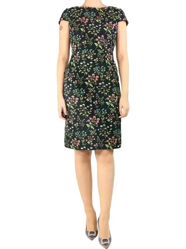 Erdem Marion Floral-jacquard Mini Dress - Black