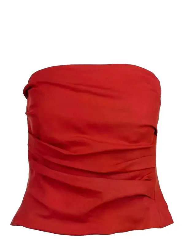 Marella Strapless Ruched Top - Red