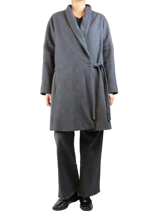 Dries Van Noten Belted Shawl-collar Coat - Grey