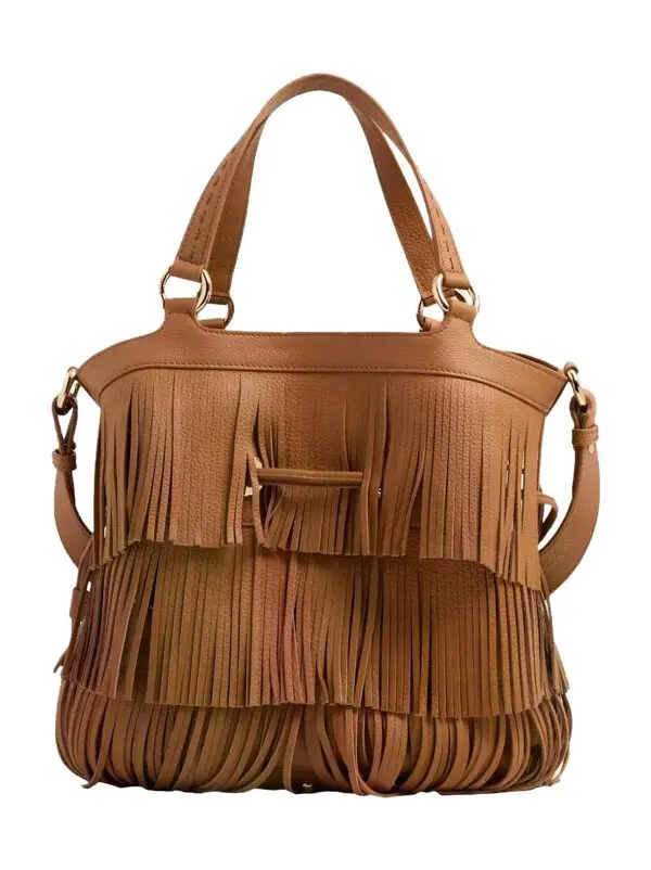 LANCEL Premier Flirt Fringed Bucket Bag - Brown