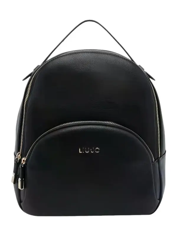 Liu Jo Grained Logo Plaque Backpack - Black