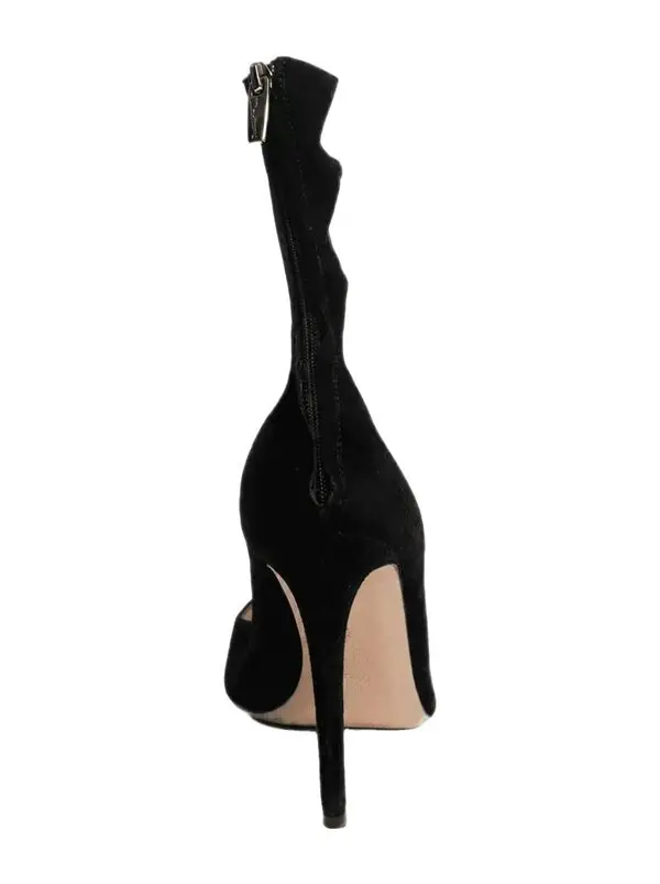 GIANVITO ROSSI Suede Lace-up Stiletto Sandals - Black