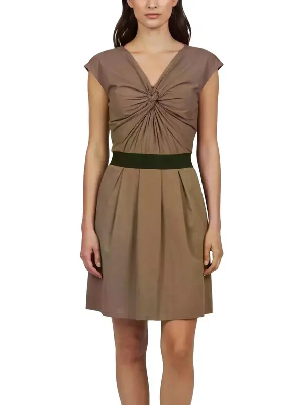 LANVIN Draped Knotted Mini Dress - Brown