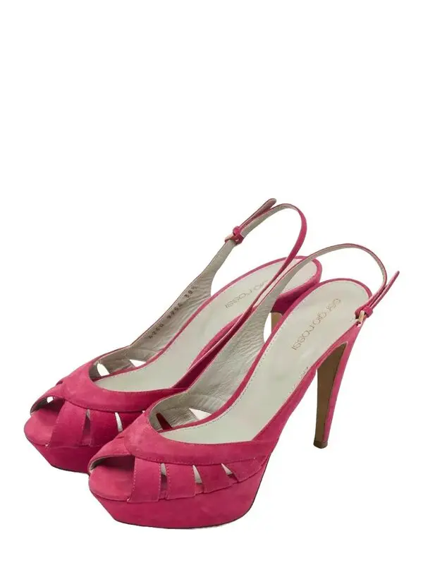 SERGIO ROSSI Peep-toe Platform Sandals - Pink