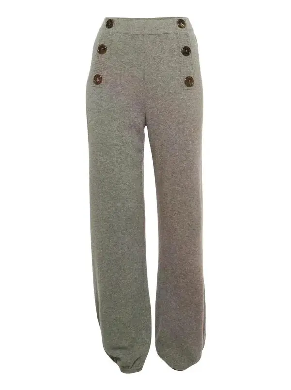Chloé Button-detail High-waisted Trousers - Grey