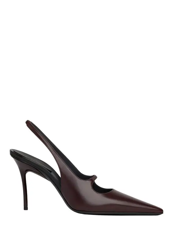 Alaïa Leather Drop Slingback Pumps - Brown