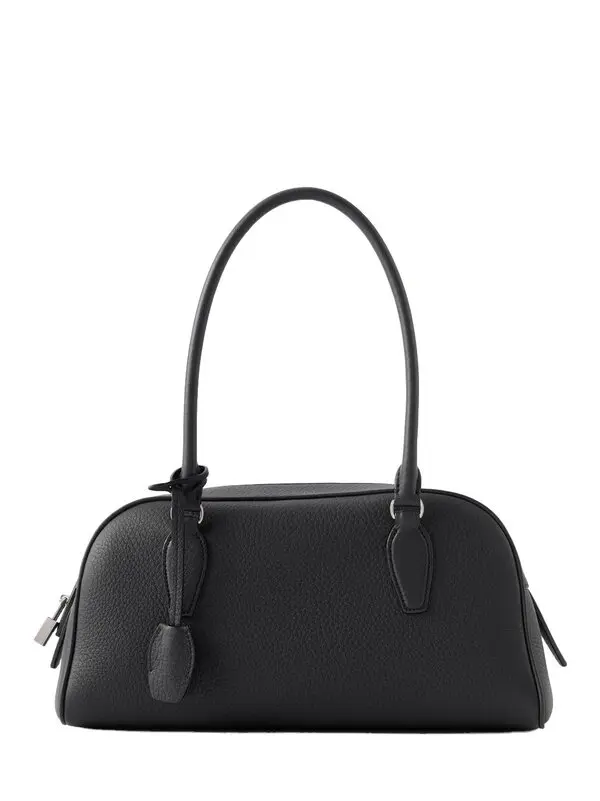 THE ROW India Small Textured Leather Tote - Black
