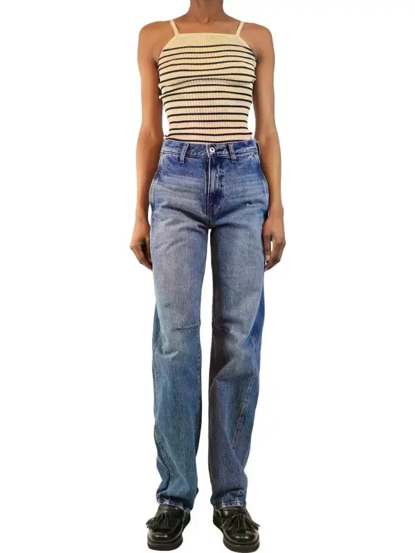 Ag High-rise Barrel-leg Jeans - Blue
