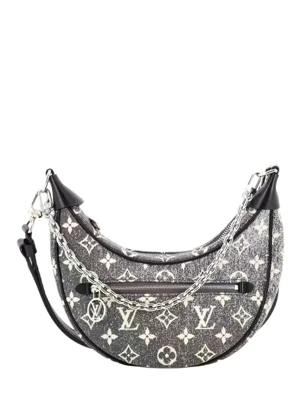 LOUIS VUITTON Monogram Jacquard Denim Hobo Bag - Black