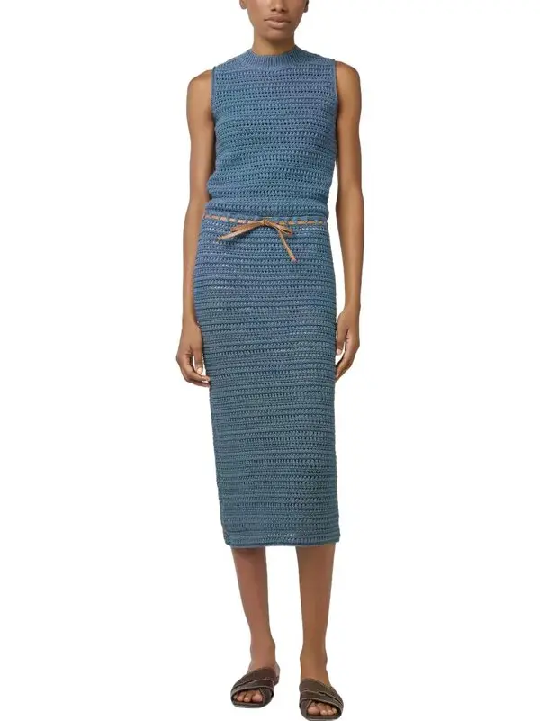 TOD'S Crochet Knit Sleeveless Top - Blue