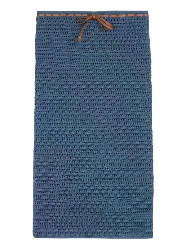 TOD'S Crochet-knit Midi Skirt - Blue