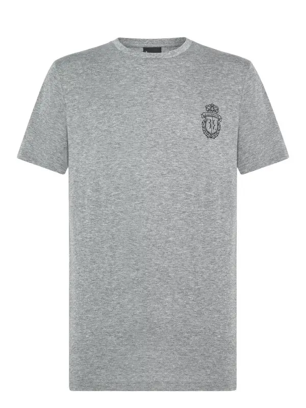 BILLIONAIRE Logo-embroidered Crew-neck T-shirt - Grey