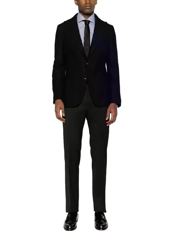 PT TORINO Off-centre Buckle Fastening Straight-leg Trousers - Grey