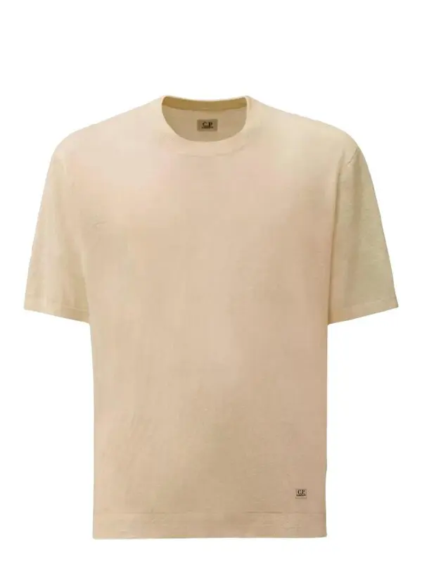 C.P. COMPANY Knitted Linen T-shirt - Neutrals