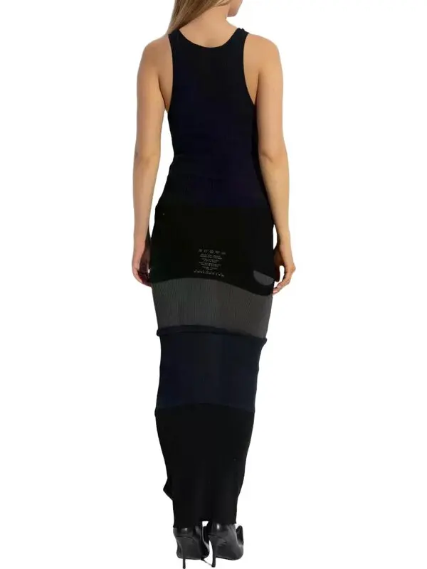 Balenciaga Ribbed Layered Cut-out Maxi Dress - Black