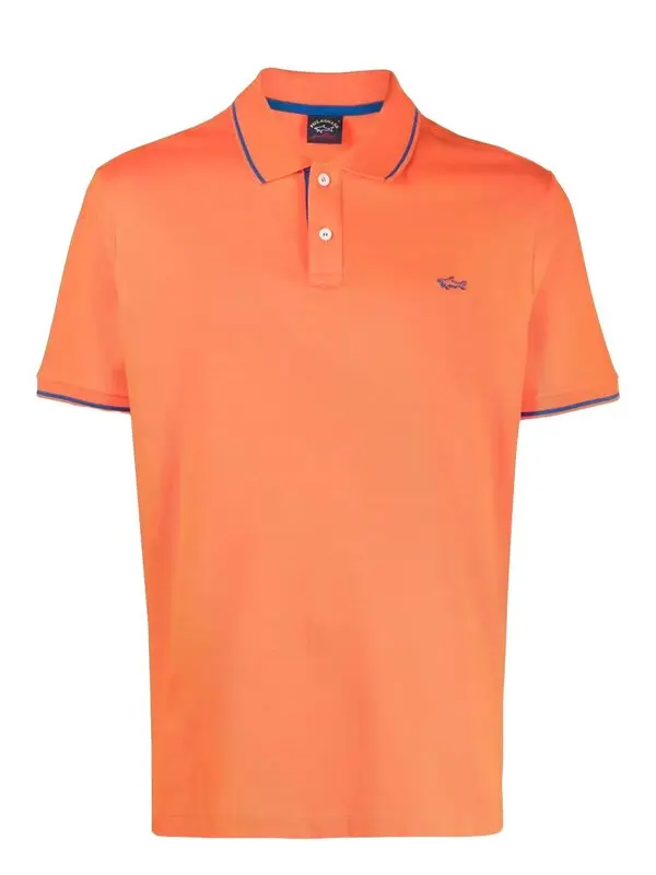 Paul & Shark Tipped Cotton Polo Shirt - Orange