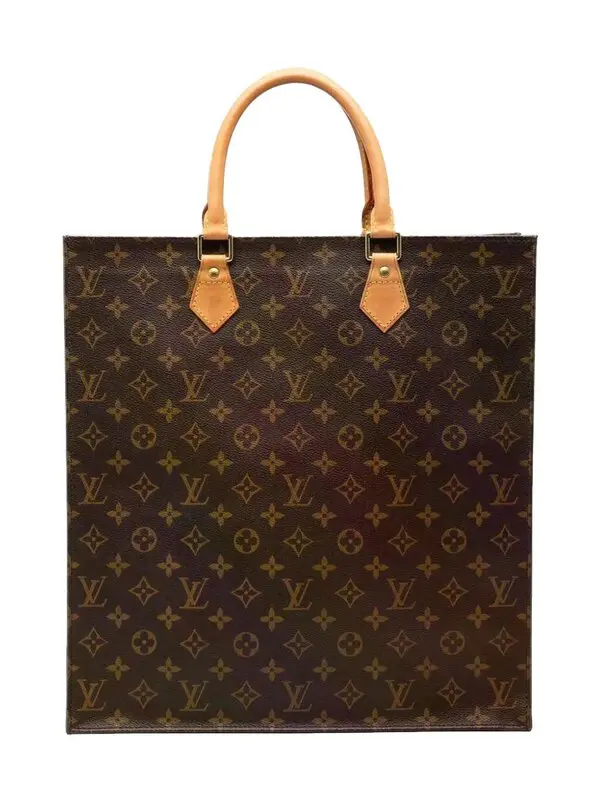 LOUIS VUITTON Monogram Sac Plat Tote Bag - Brown