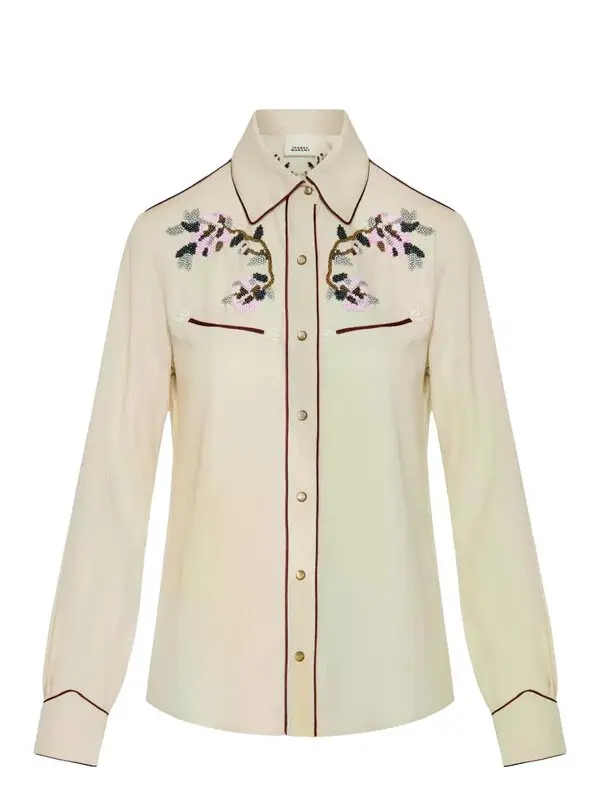 Isabel Marant Étoile Embellished Contrast Piping Shirt - Neutrals