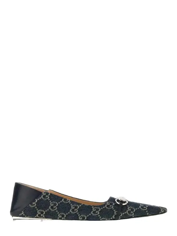 Gucci Gg Monogram Denim Ballet Flats - Blue
