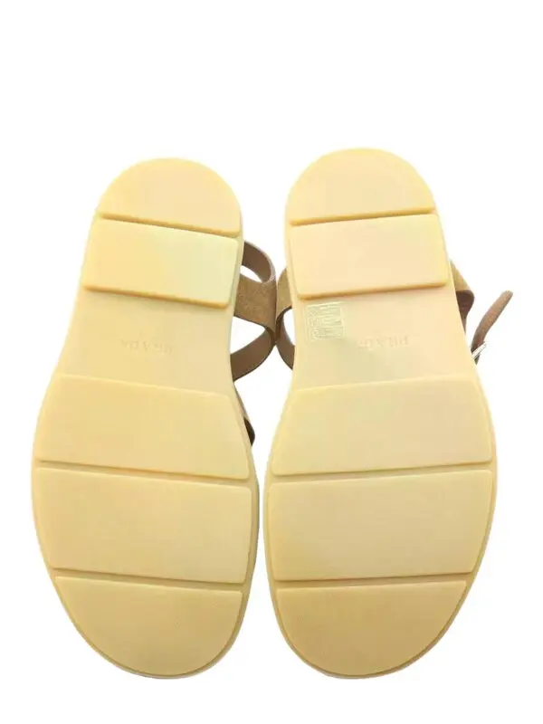 Prada Suede Triangle Logo Sandals - Brown