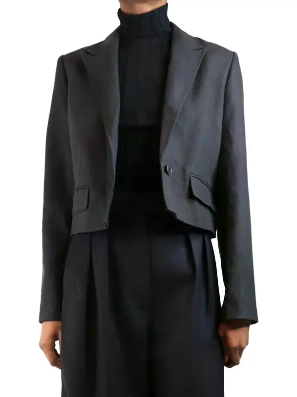 JOSEPH Cropped Wool Blazer - Grey