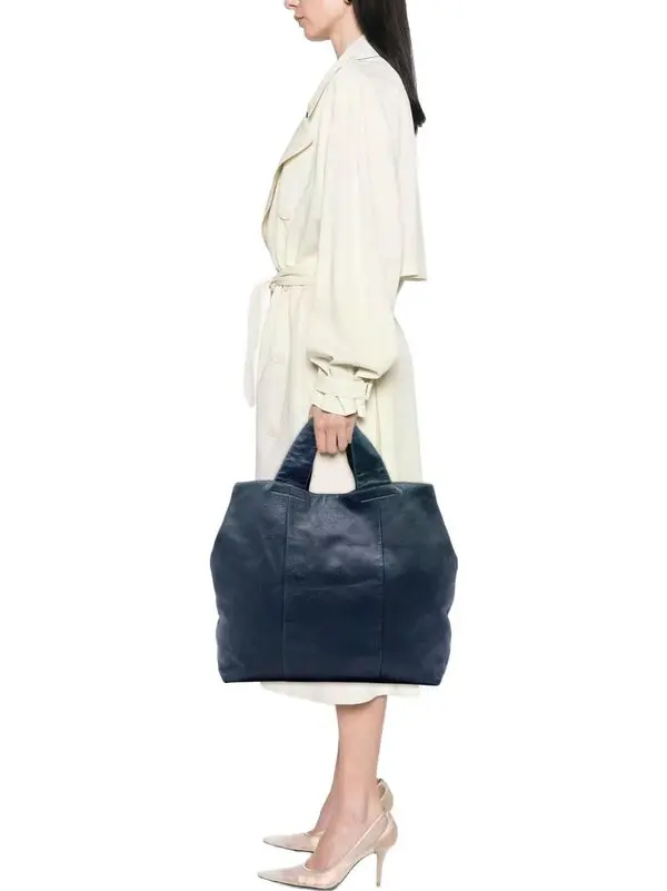Prada Vitello Daino Shopper Tote Bag - Blue
