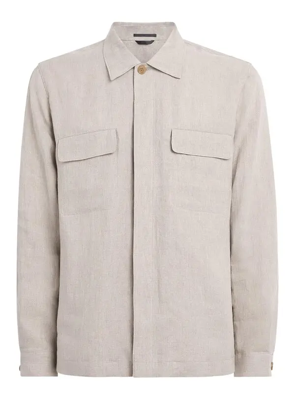 Sunspel Linen Overshirt - Beige