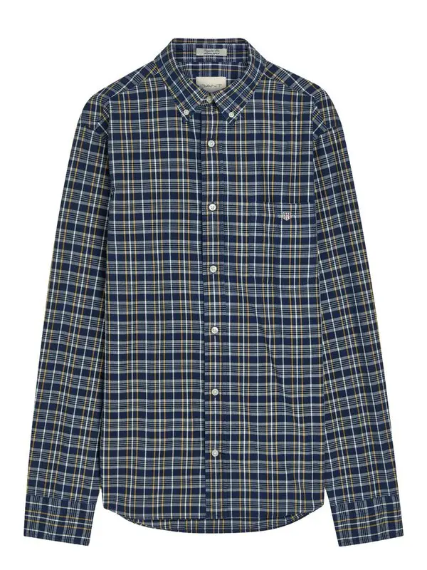 Gant Plaid Cotton Shirt - Navy